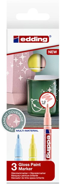 Paintmarker edding 751 op oliebasis 1-2mm pastel assorti 3 stuks Hoogerwerf